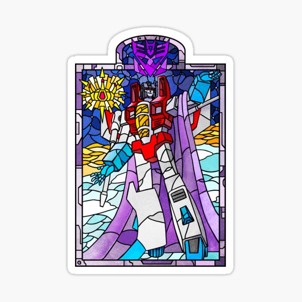 "Sinner of Cybertron Starscream" Sticker for Sale by SirGryphon | Redbubble
