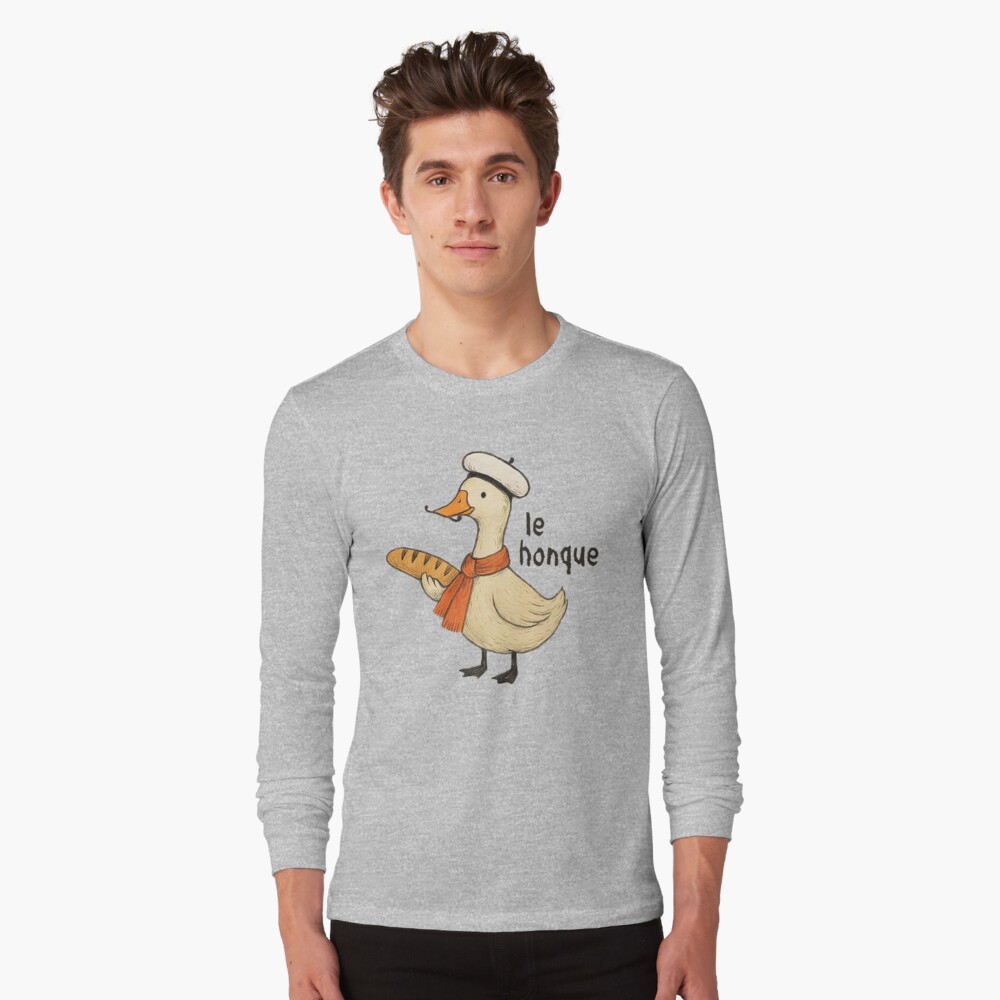"Le Honque – French Duck Meme with Baguette" Sticker for Sale by ...