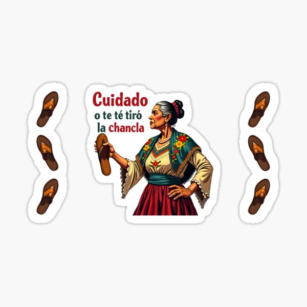 "Cuidado o te té tiró la chancla MUG" Sticker for Sale by ...