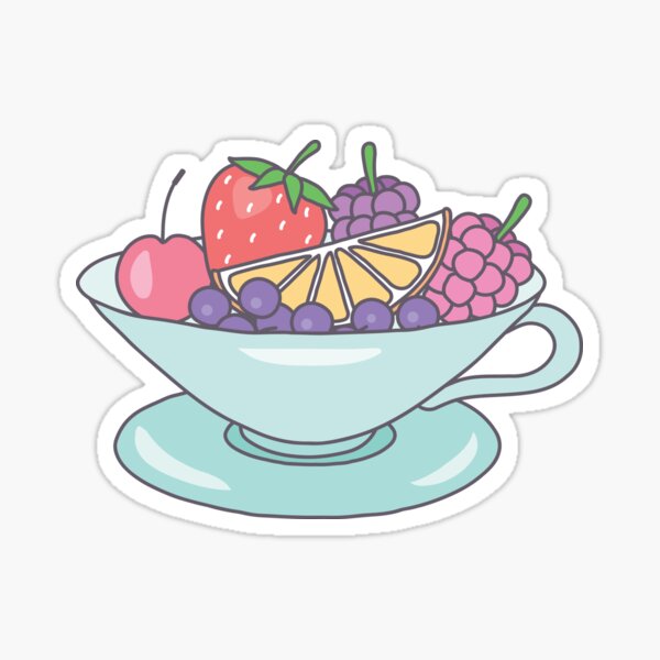 "Multi Fruit Cup" Sticker for Sale by azziella-design | Redbubble
