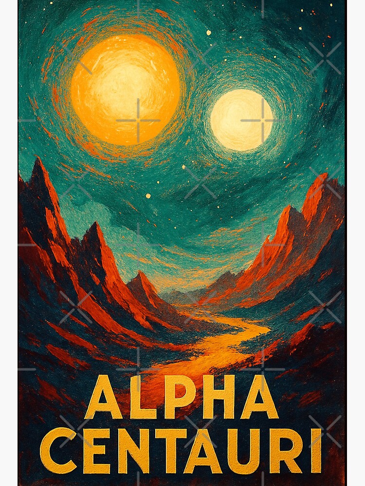 Alpha Centauri Twin Suns Over Martian Canyon Art Board Print For Sale By Placesonearth Redbubble