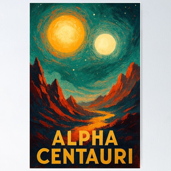 "Alpha Centauri Twin Suns over Martian Canyon" Poster for Sale by ...