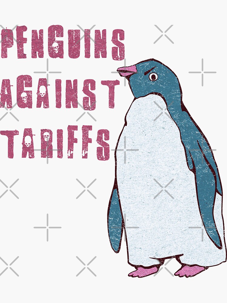 "penguins against tariffs" Sticker for Sale by Hollie Day | Redbubble