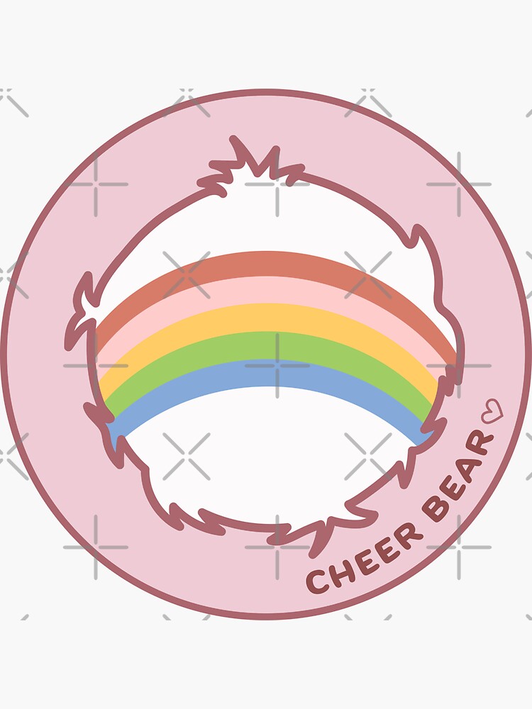 "Cheer Caring Bear Badge " Sticker for Sale by brittanykald | Redbubble