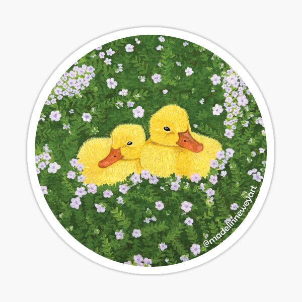 "Ducklings Cuddling Sticker" Sticker for Sale by MadelinNeweyArt ...