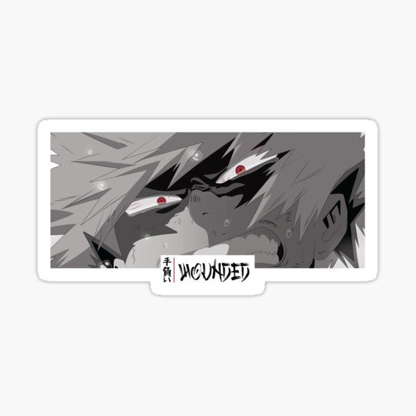 "Wounded Anime Eyes Monochrome Japanese Cozy Manga" Sticker for Sale by ...