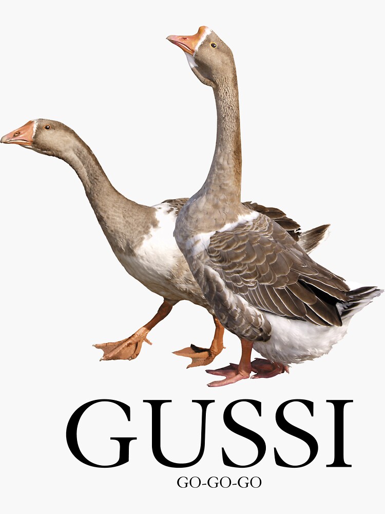 "Gussi - New Collection 2018 - Goose - Black on White" Sticker by ...
