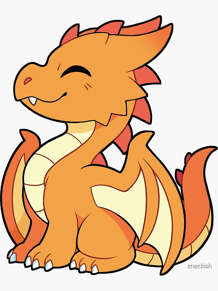 "Little Orange Dragon" Sticker for Sale by znackish | Redbubble