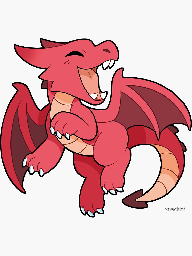"Little Red Dragon" Sticker for Sale by znackish | Redbubble