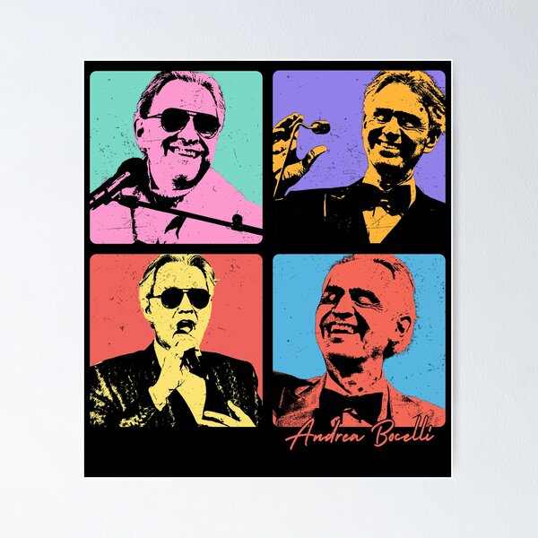 "Andrea Bocelli Pop Art Portrait Collage" Poster for Sale by quotes ...