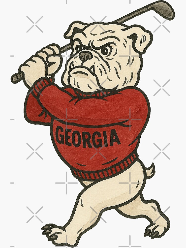"Georgia Bulldog UGA Vintage Style Golf Sticker" Sticker for Sale by ...
