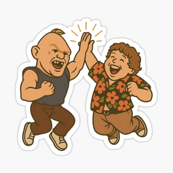 "Sloth and Chunk" Sticker for Sale by UNK-Fatigues | Redbubble