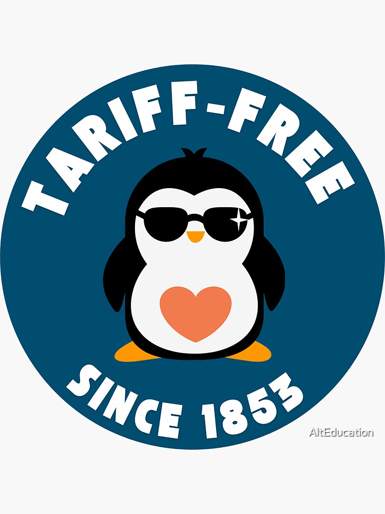 "Tariff-Free Penguin" Sticker for Sale by AltEducation | Redbubble