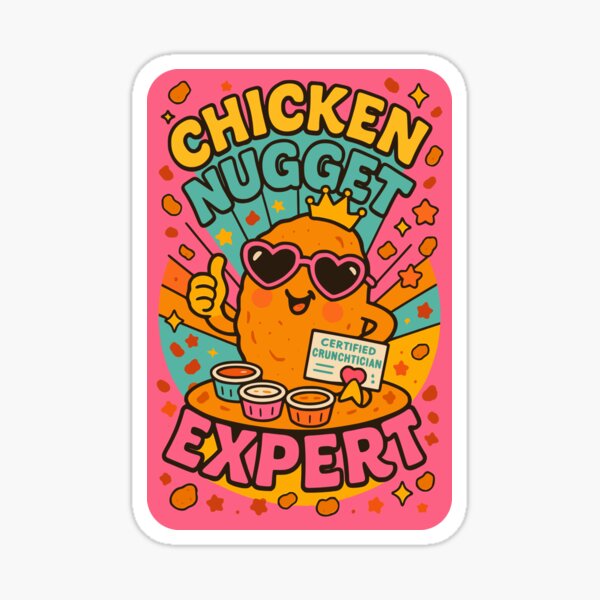 "Chicken Nugget Expert Funny Foodie Shirt" Sticker for Sale by ...