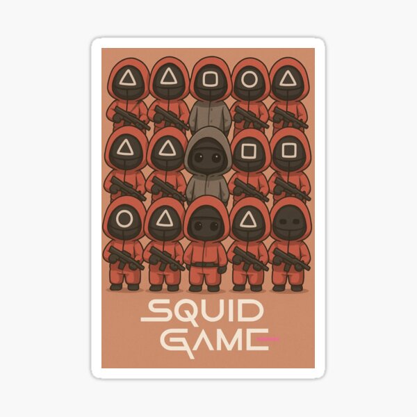 "Chibi Squid Game Poster – Cute K-Drama Red Guard & Front Man ...