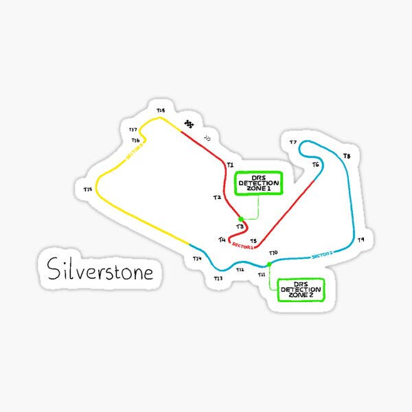 "Silverstone circuit outline " Sticker for Sale by nimsid | Redbubble