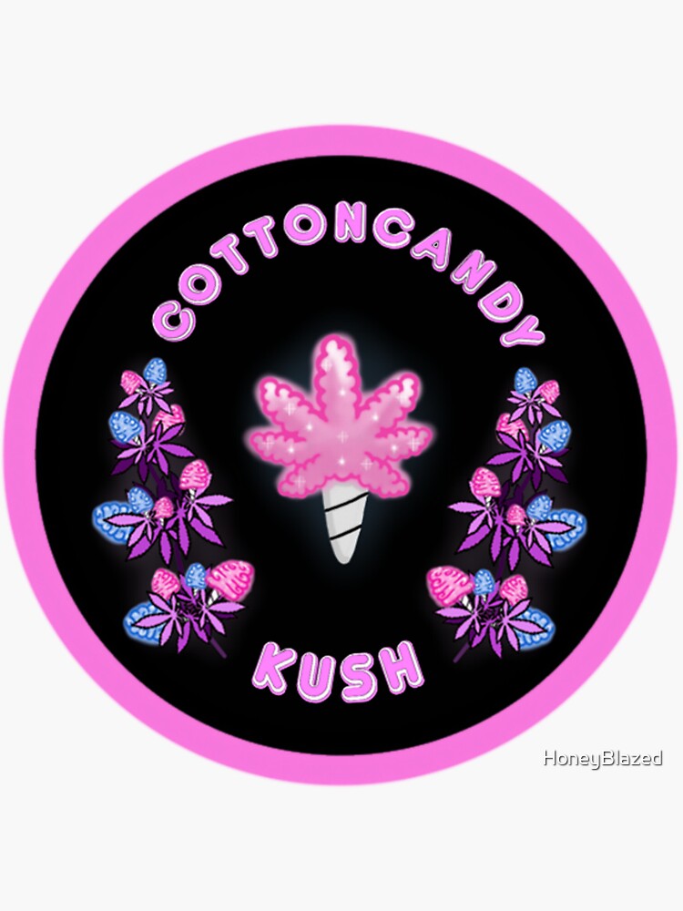 "COTTON CANDY KUSH" Sticker for Sale by HoneyBlazed | Redbubble