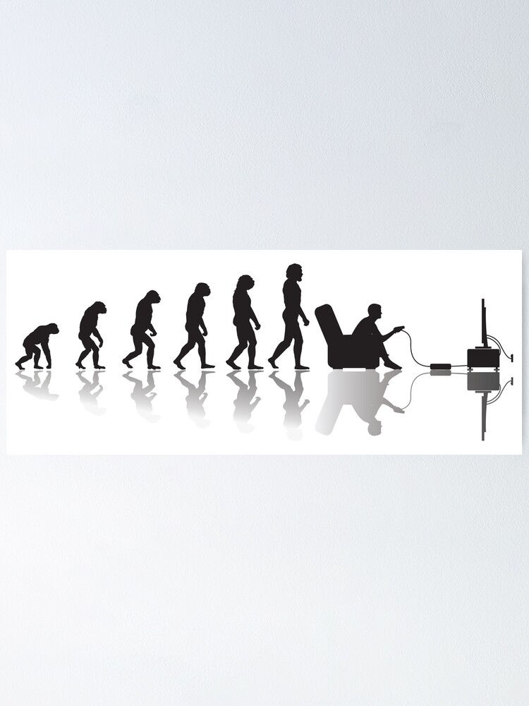"Evolution of the gamer" Poster for Sale by Jordan and Candy | Redbubble
