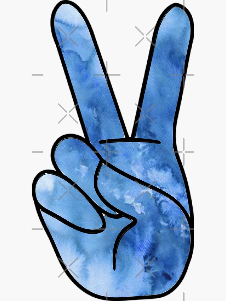 "Blue Watercolor Peace Sign" Sticker by sflissler | Redbubble