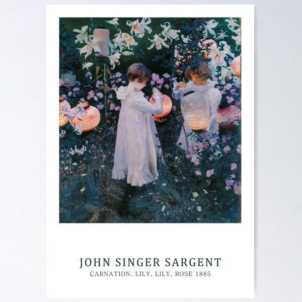 "John Singer Sargent : Carnation, Lily, Lily, Rose (1885) Poster ...