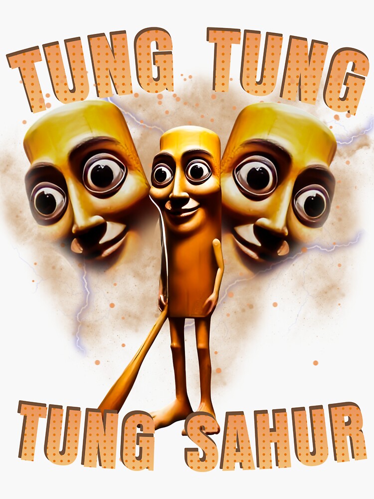 "Tung Tung Tung Sahur Funny Baseball Bat Meme " Sticker for Sale by ...