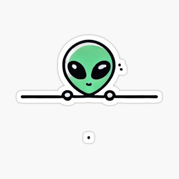 "Funny Peaking Alien Art" Sticker for Sale by Planetporridge | Redbubble