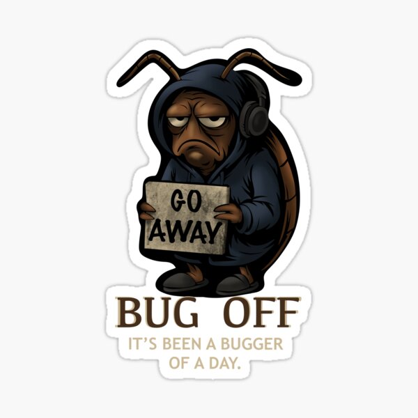"Grumpy Roach Meme | “Go Away” Funny Bug Art | Dark Humor Cartoon ...
