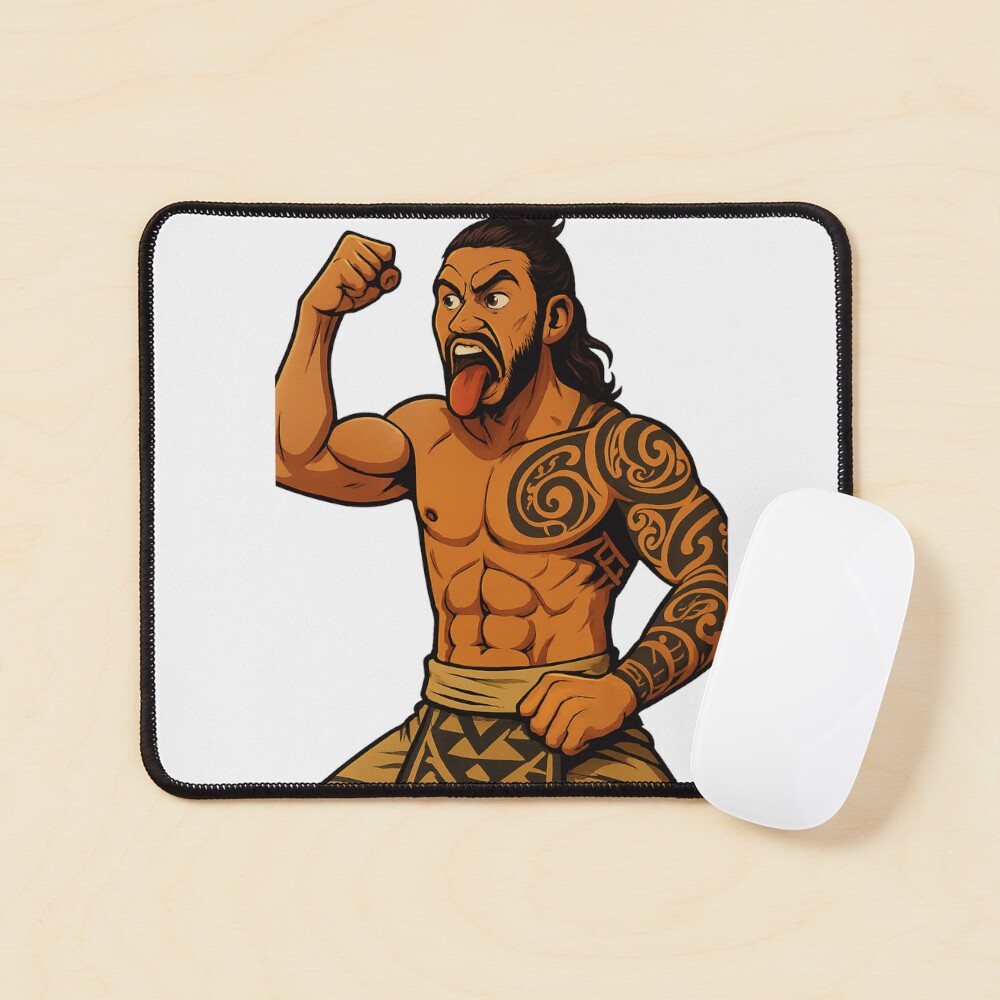 "Māori Haka Warrior – Ta Moko Tattoo and Fierce Stance" Poster for Sale ...