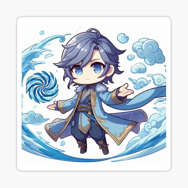 "Chibi Wind Warrior with Flowing Cape - Digital Fantasy Art Print ...