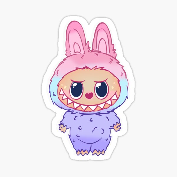 "Cotton Candy Labubu " Sticker for Sale by KittyWolf707 | Redbubble