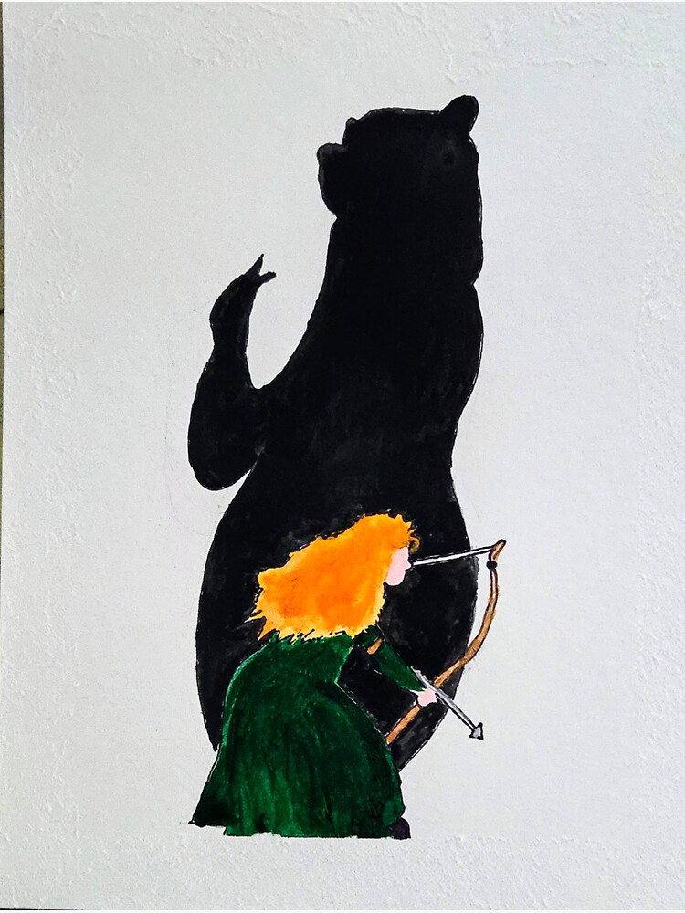 "Merida and her mother, Queen Elinor /Mor'du from Brave" Sticker for ...