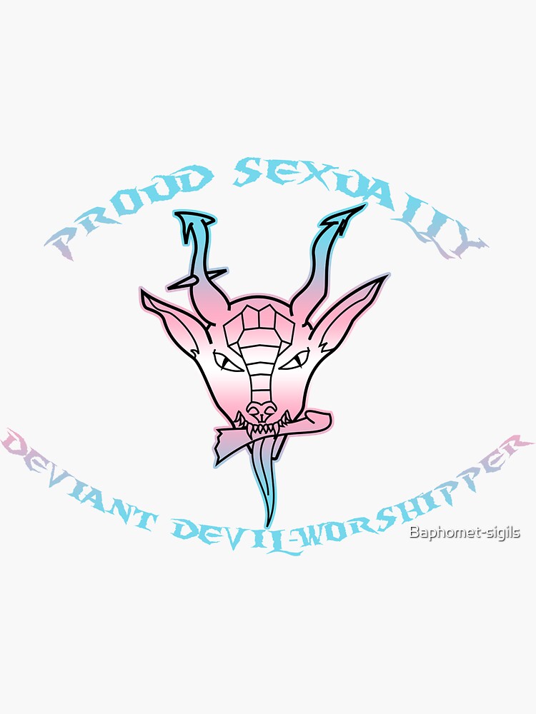 "Sexually Deviant Devil Worshiper -- Trans" Sticker by Baphomet-sigils ...