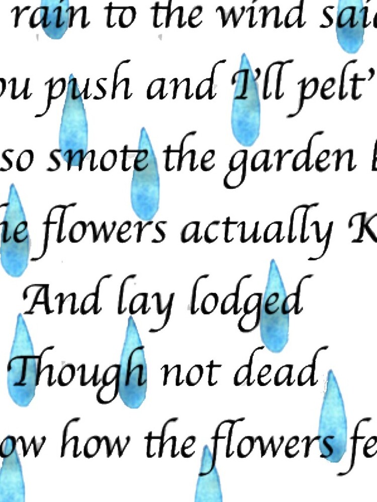 "Lodged Robert Frost Poem Rain" iPhone Case for Sale by EmberHolmes ...