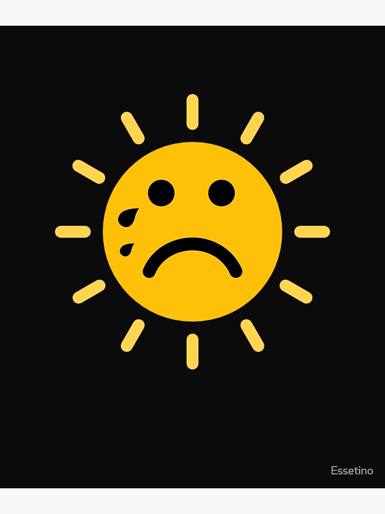 "Sad Face Emoji Funny Sun Summer Kids Beach Vacation " Metal Print by ...