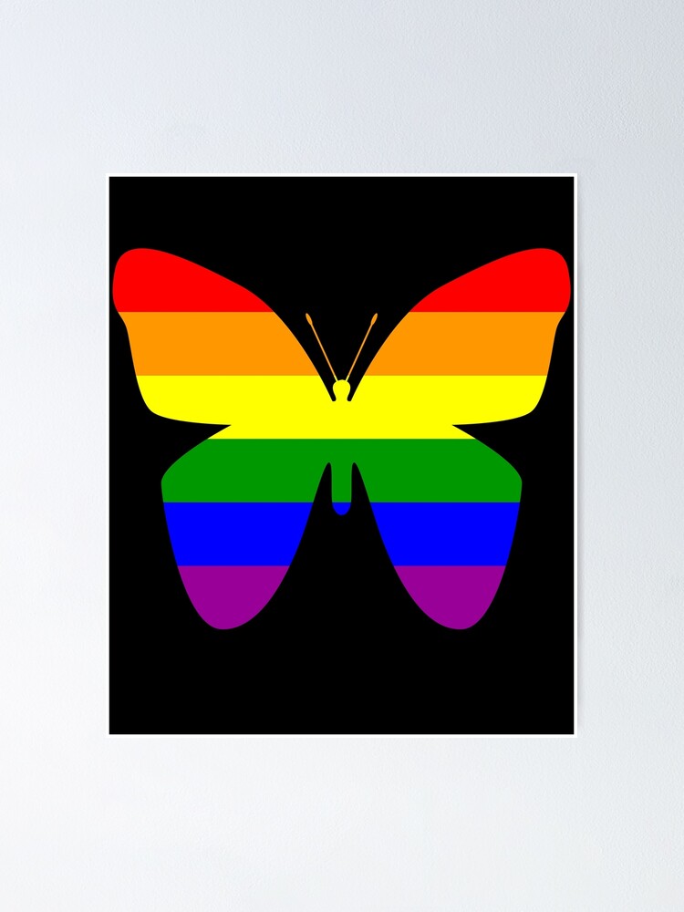 "Rainbow Butterfly Gay Pride Flag LGBTQIAPK" Poster by cnkna | Redbubble
