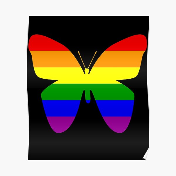 "Rainbow Butterfly Gay Pride Flag LGBTQIAPK" Poster by cnkna | Redbubble