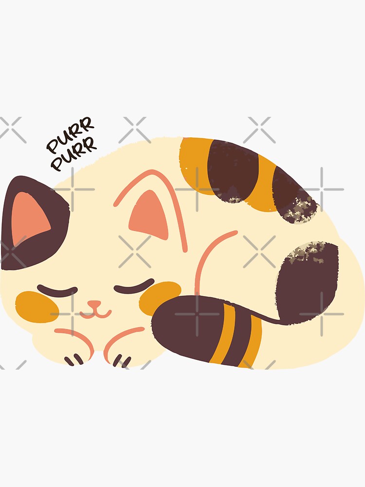 "A vintage style of sleeping cat says purr purr" Sticker for Sale by ...