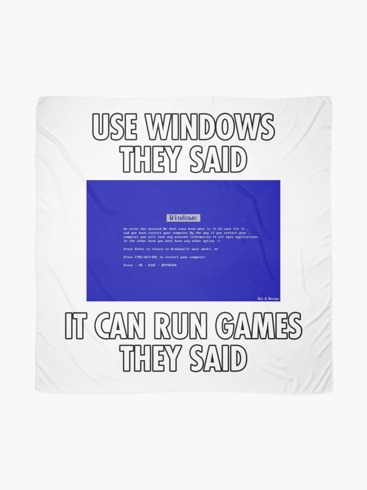 "Use Windows they said - Funny Blue Screen" Scarf by nikolap99 | Redbubble