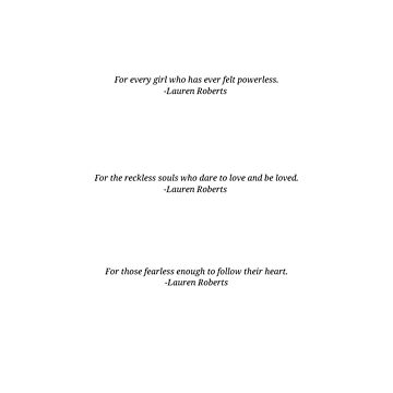 "Powerless, Fearless, Reckless Book Dedications" Sticker for Sale by ...