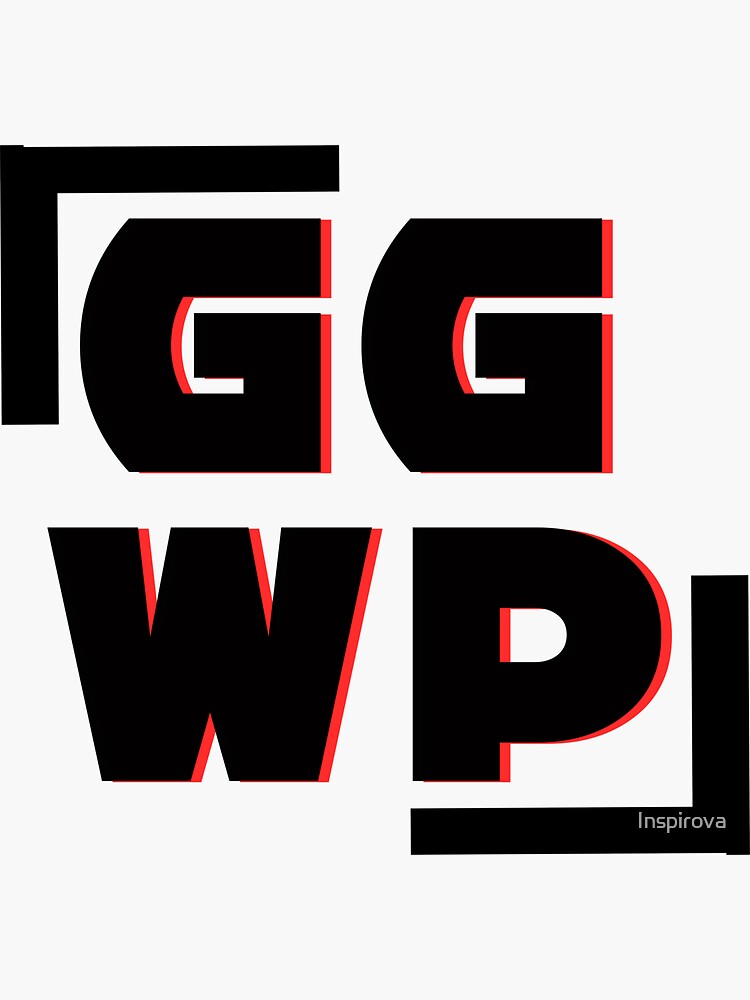 "GG WP Gamer Design" Sticker for Sale by Inspirova | Redbubble