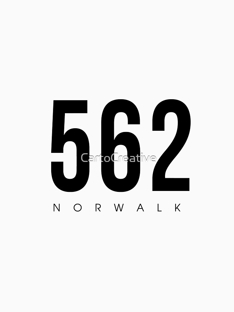 "Norwalk, CA - 562 Area Code design" T-shirt for Sale by CartoCreative ...