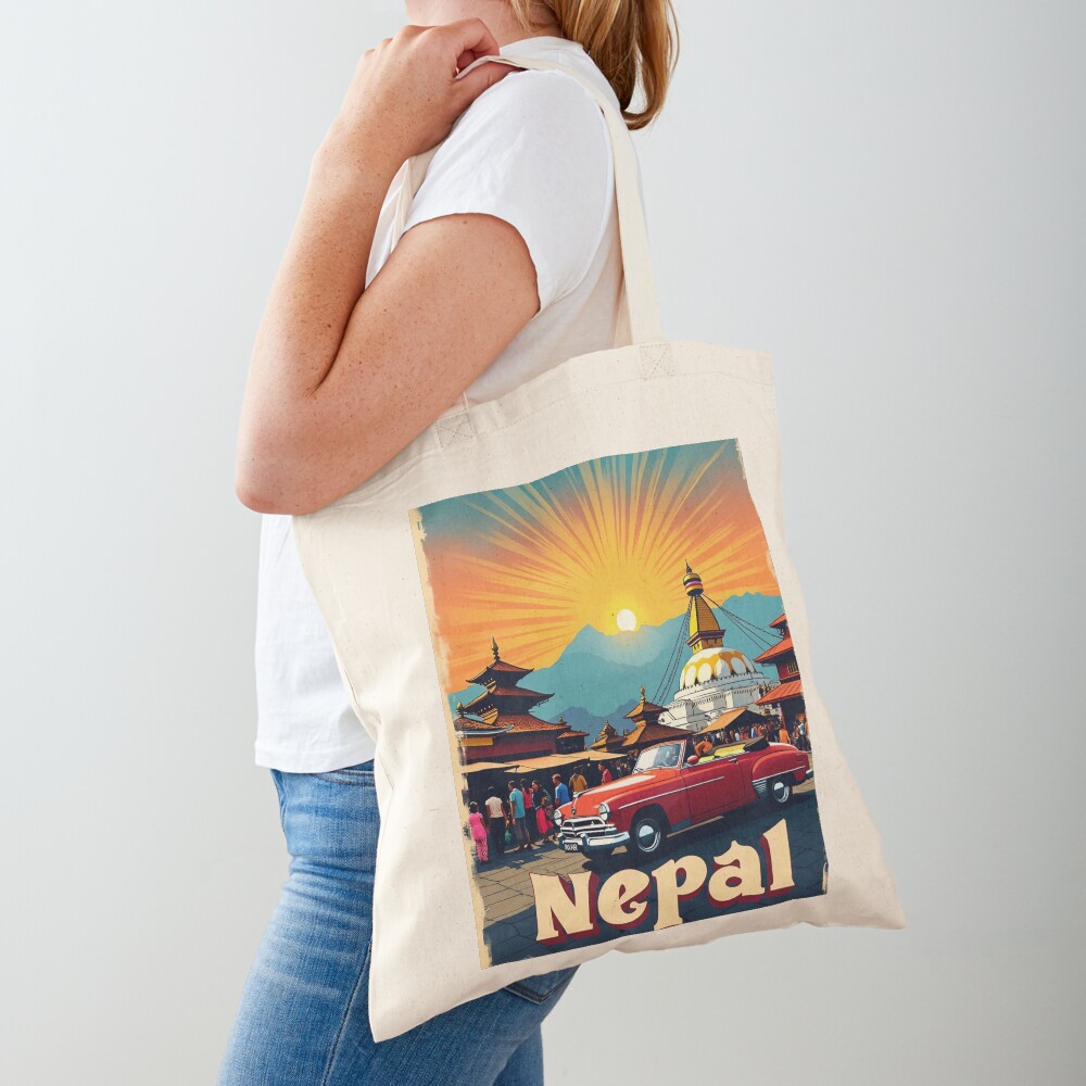 "Colorful Nepal Travel Art | Retro Pop Art Poster | Vibrant Kathmandu ...