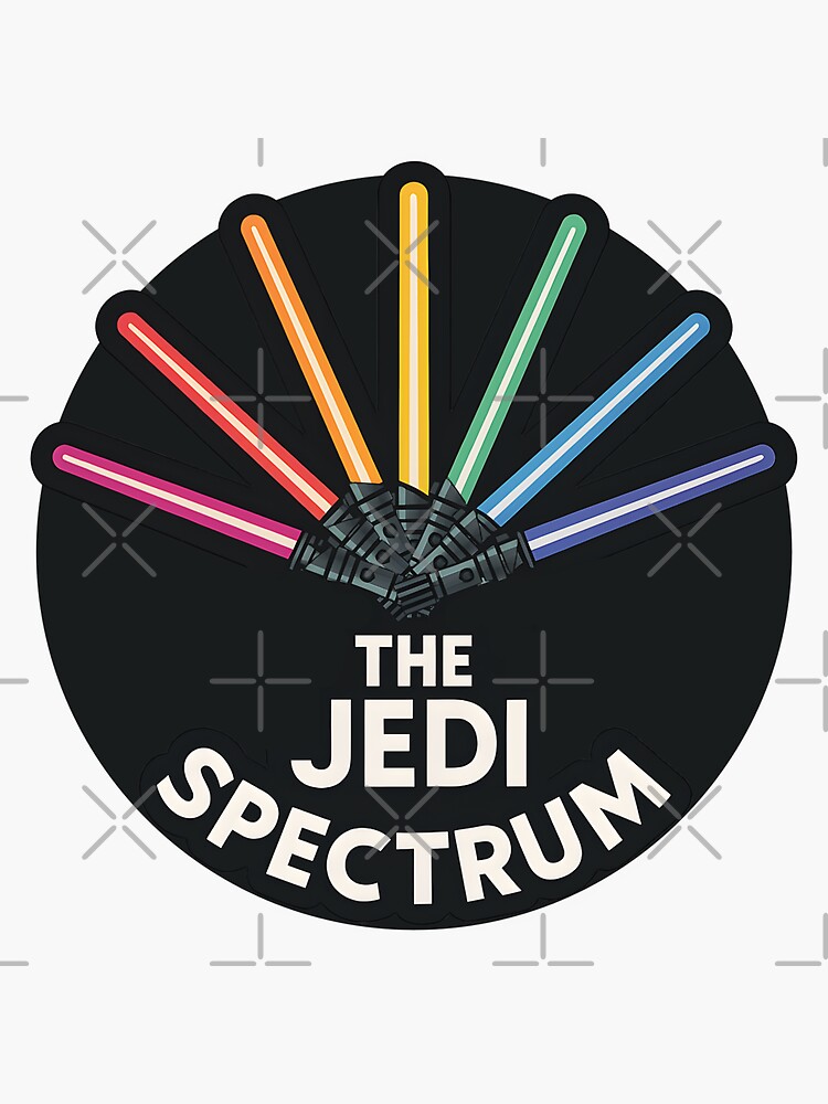 "The Jedi Spectrum – Rainbow Lightsaber Circle Sticker | Sci-Fi Pride ...