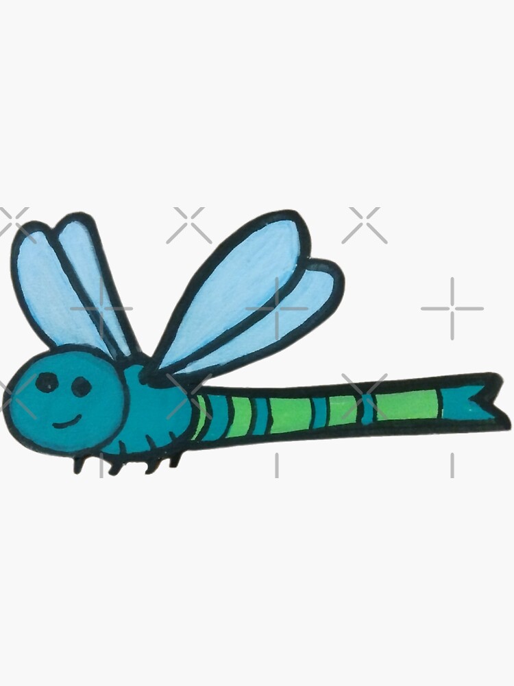 "Cute Dragonfly " Sticker for Sale by BearMeUp | Redbubble