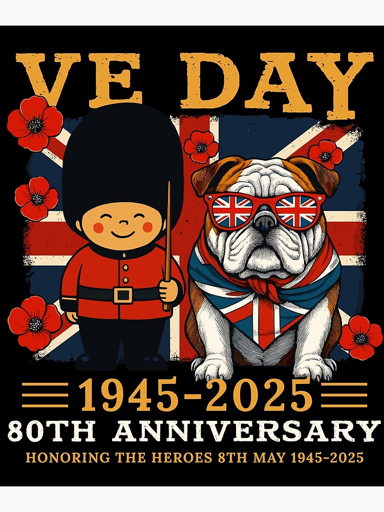 " ve day 80th anniversary" Poster for Sale by GhatiD | Redbubble