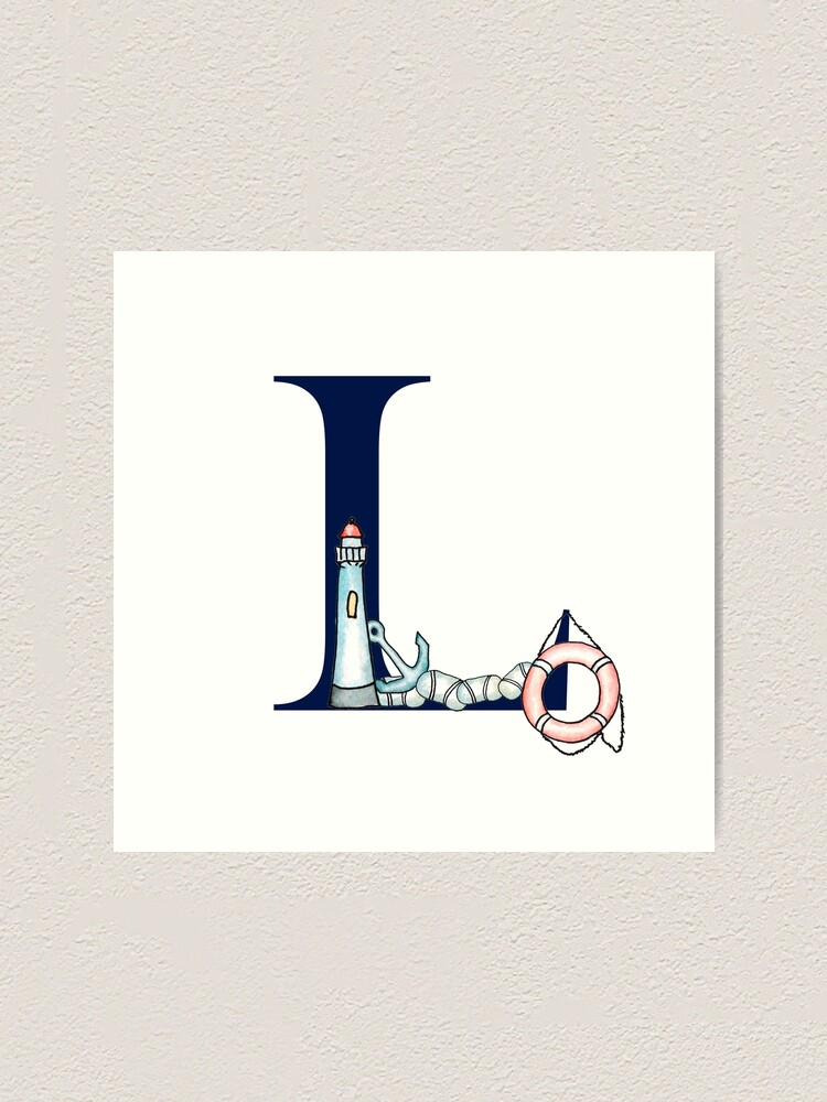 "Letter L - Navy uppercase Alphabet, sea life, seashells, ocean ...