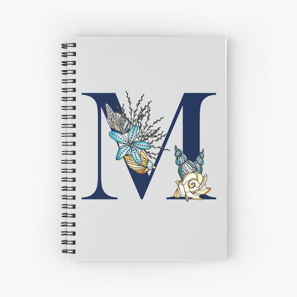 "Letter M - Navy uppercase Alphabet, sea life, seashells, ocean ...