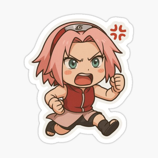 "Chibi Sakura – Angry Punch Pose (Inner Sakura Mode)" Sticker for Sale ...