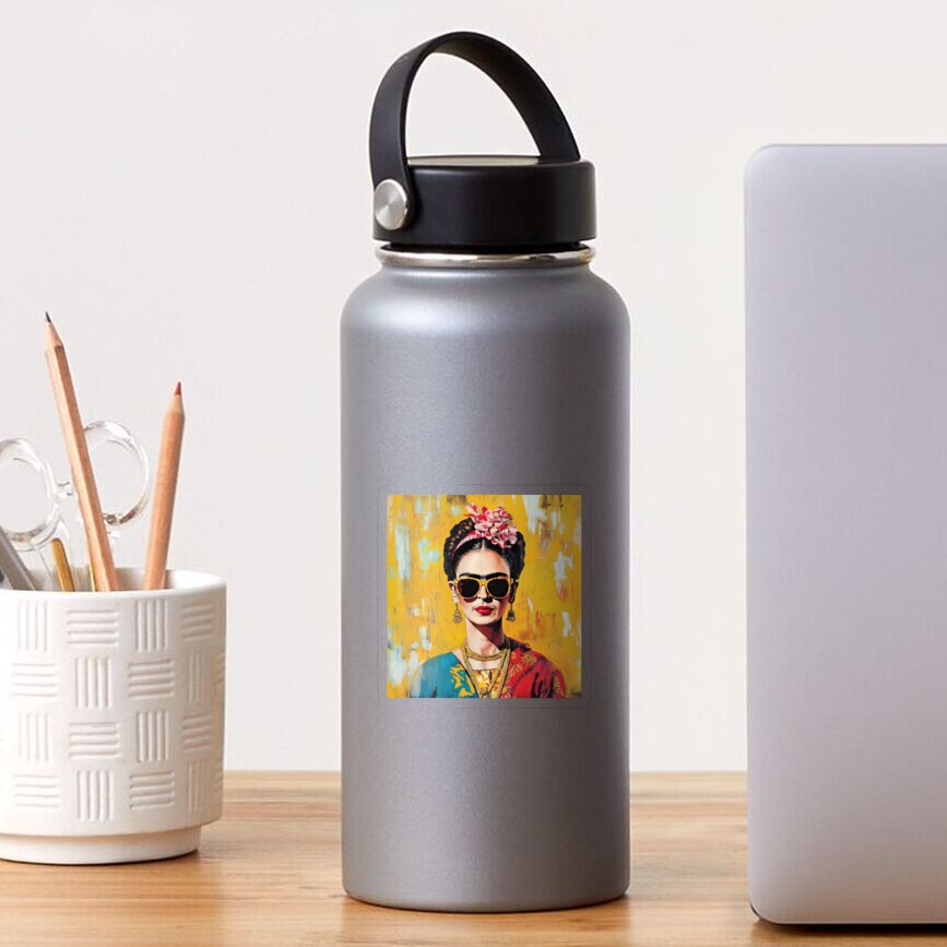 "Frida Kahlo: The Flower of Resilience" Sticker by ArtHouseNiklas ...