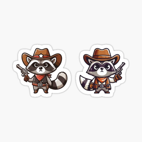 "Raccoon Sheriff Cute Western Racoon In Cowboy Hat Pack" Sticker for ...